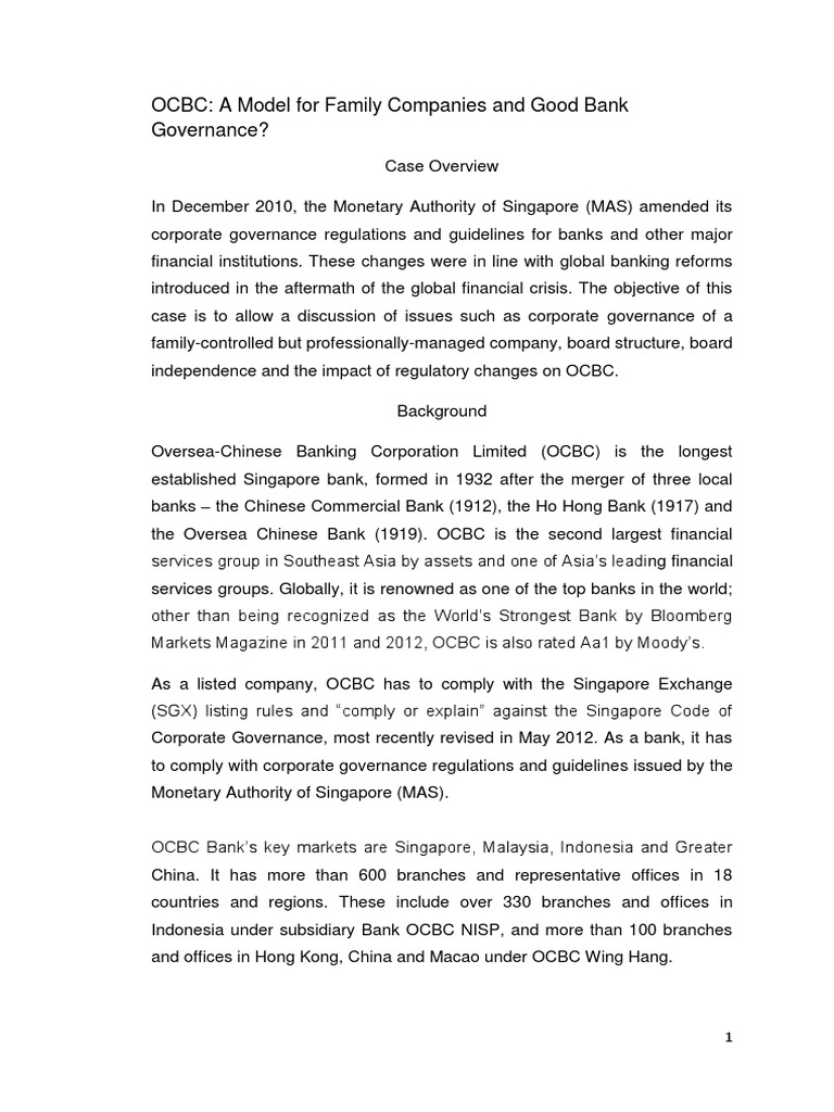 OCBC | PDF | Board Of Directors | Corporate Governance
