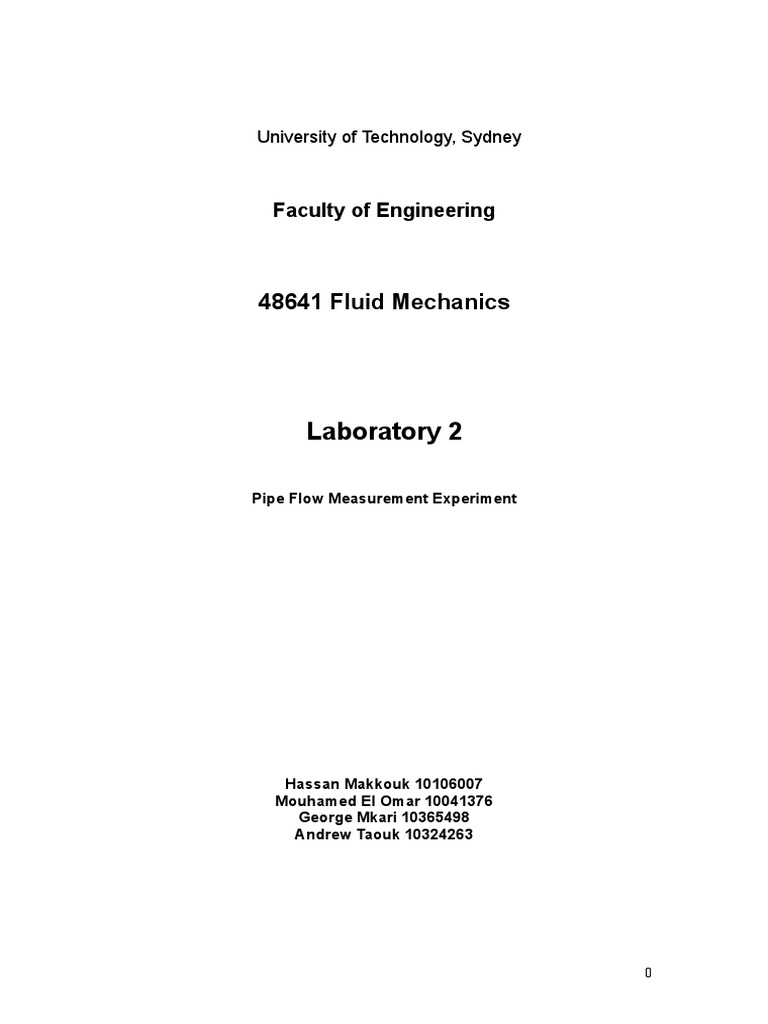 Final Lab Report Flow Measurement | PDF | Fluid Dynamics | Reynolds Number