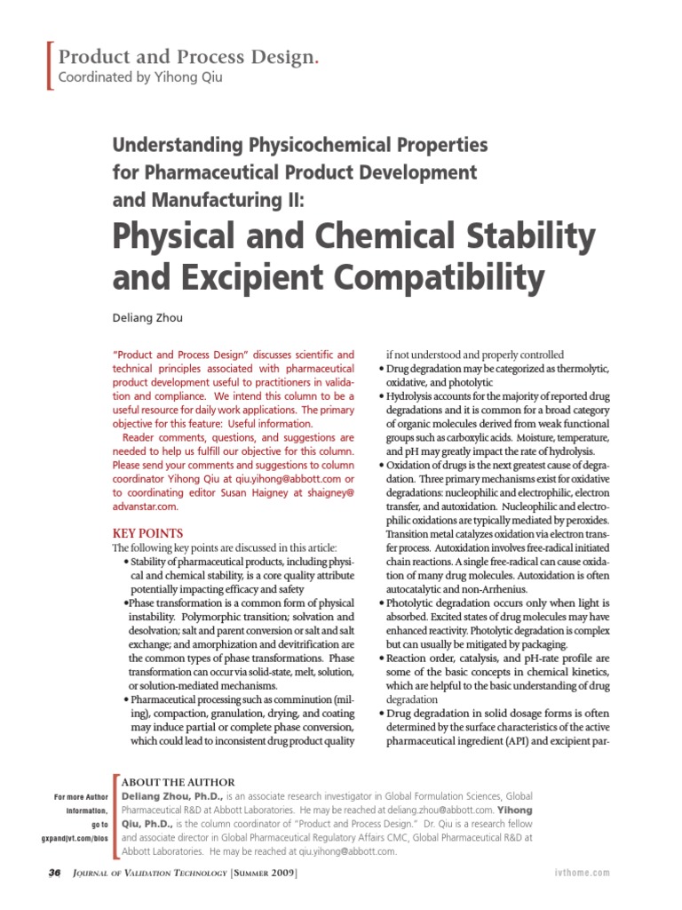 Pharmaceutical Stability and Degradation Insights | PDF | Solubility ...