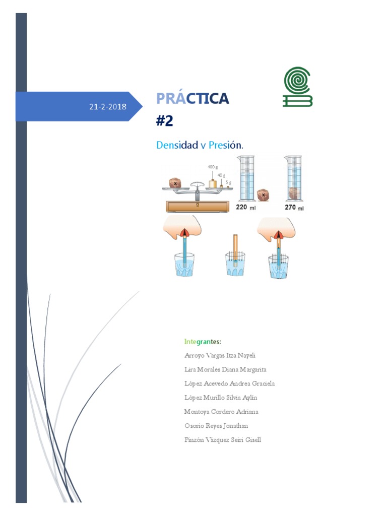 Practica No.2 (Fisica) Densidad y Presión | PDF | Densidad | Materiales ...