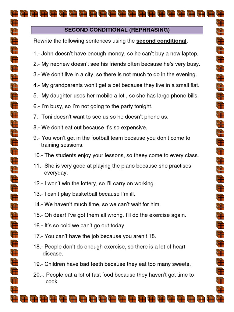 Second Conditional Rephrasing | PDF