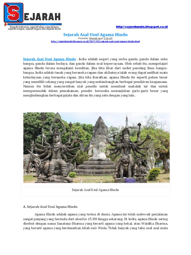 Sejarah Asal Usul Agama Hindu | PDF | Agama & Spiritualitas