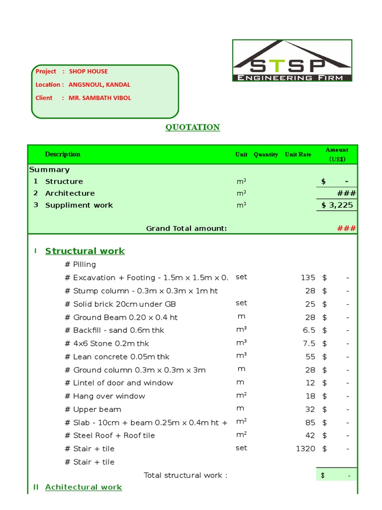 BOQ - House - Rev A | PDF | Deep Foundation | Wall