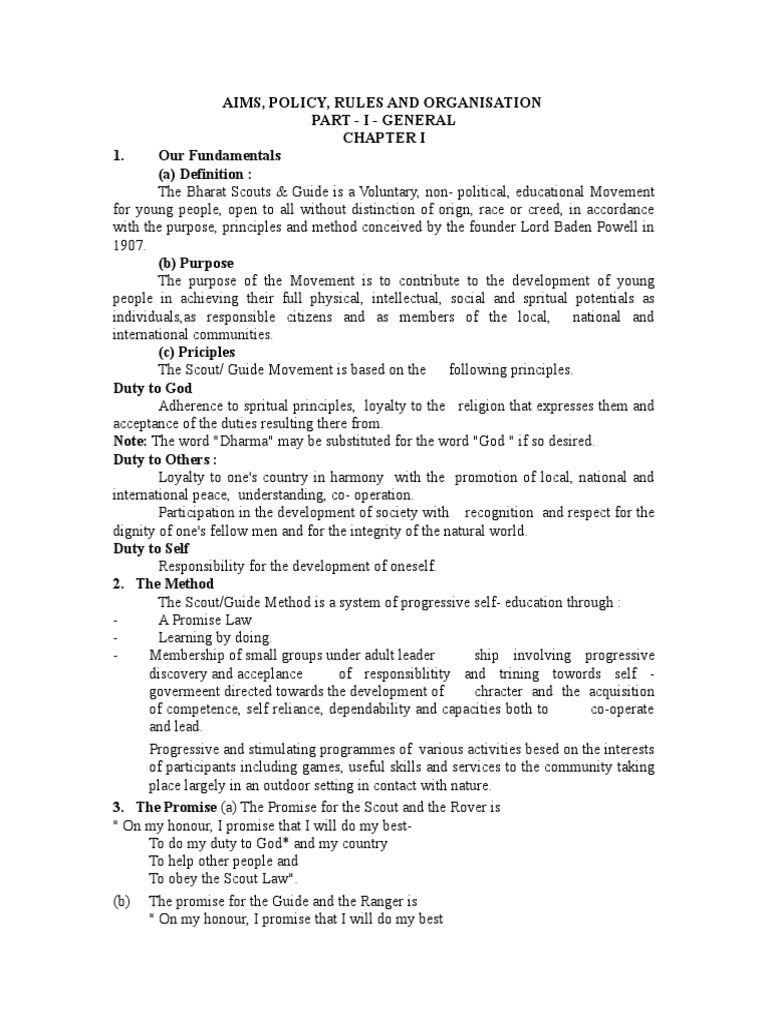 Bharat Scouts and Guides Rules Overview | PDF | Blouse | Scouting