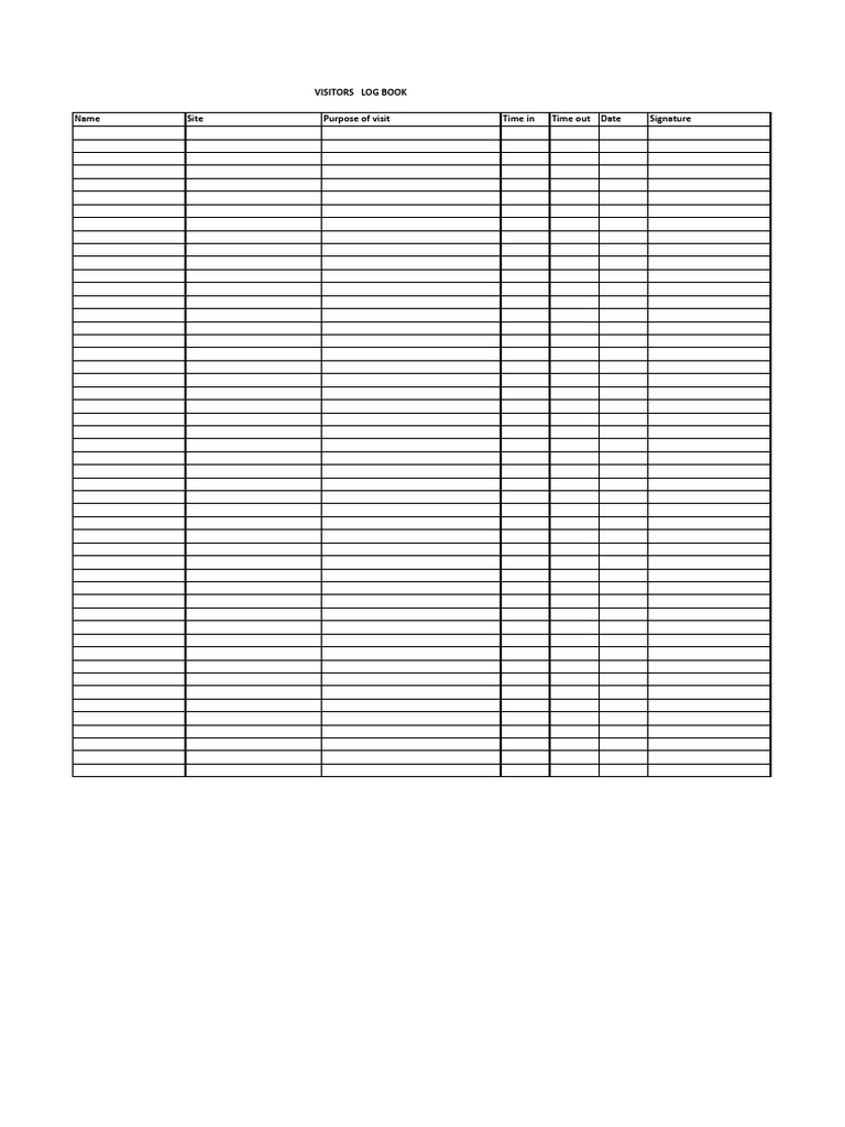 Visitors Sheet | PDF