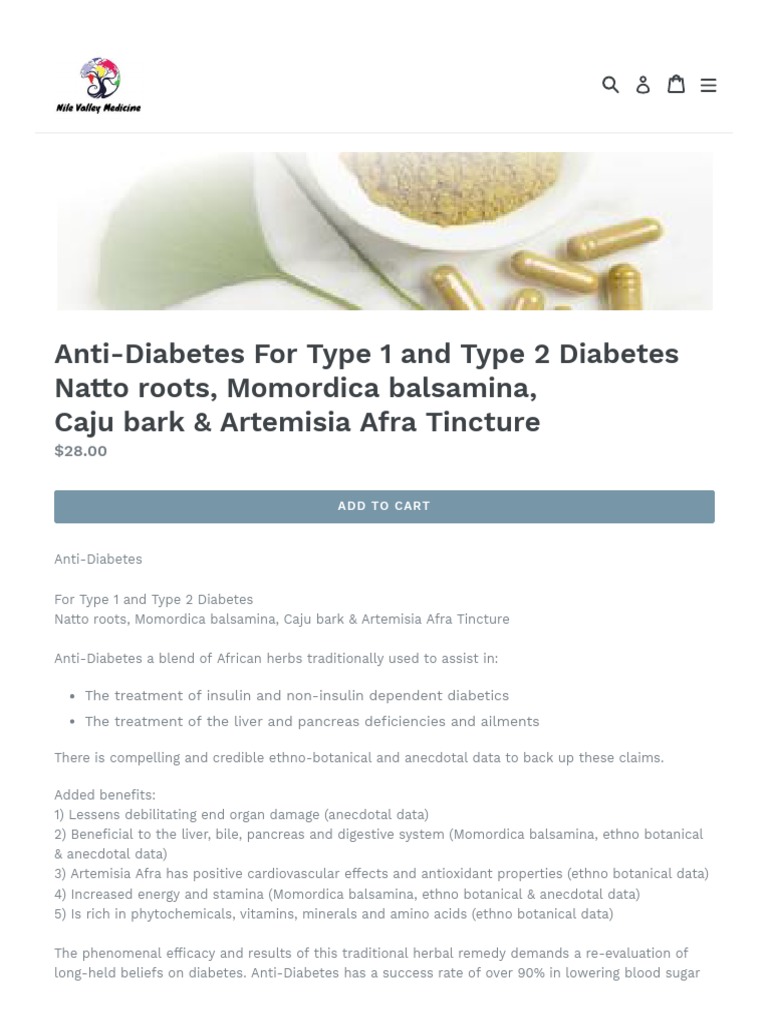 Products Anti Diabetes For Type 1 and Type 2 Diabetes Natto Roots ...