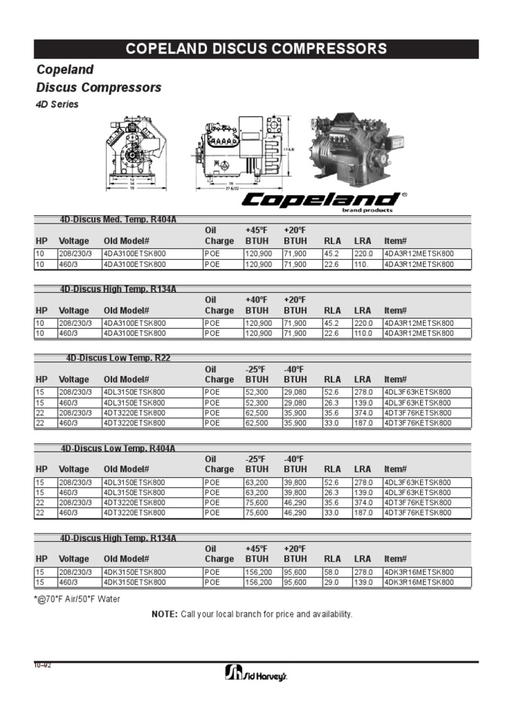 Copeland Discus Compressors | PDF | Gas Technologies | Cold