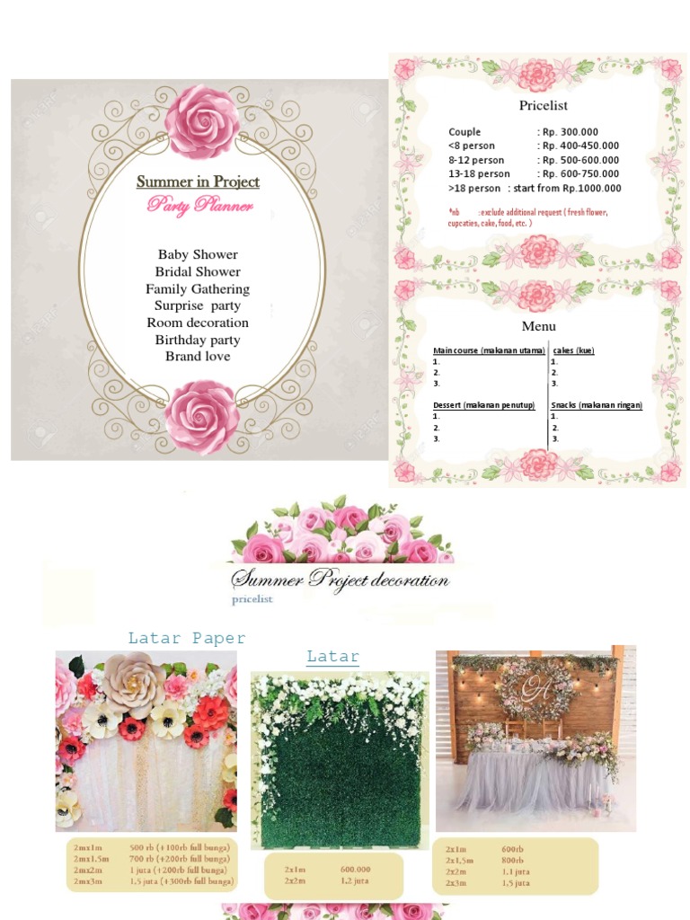 Event Planning & Pricing Guide | PDF