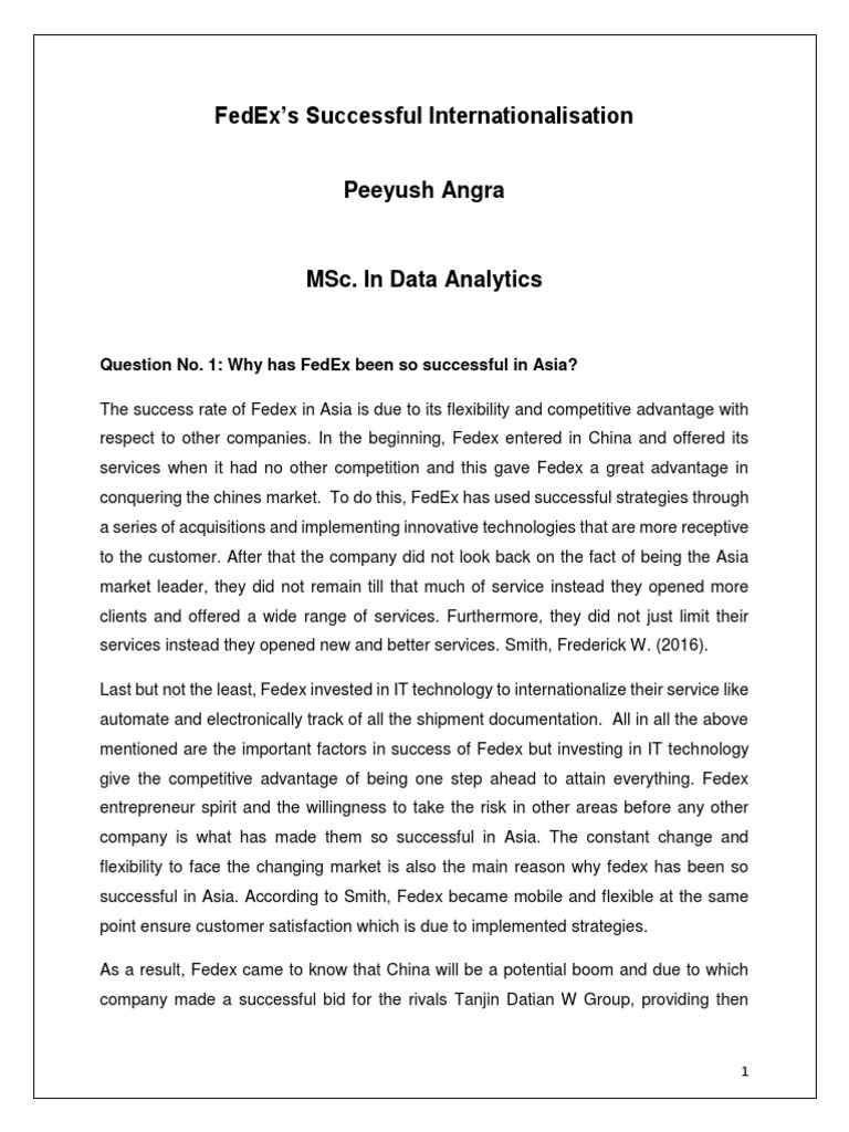 Fedex Case Study | Download Free PDF | Fed Ex | Competition