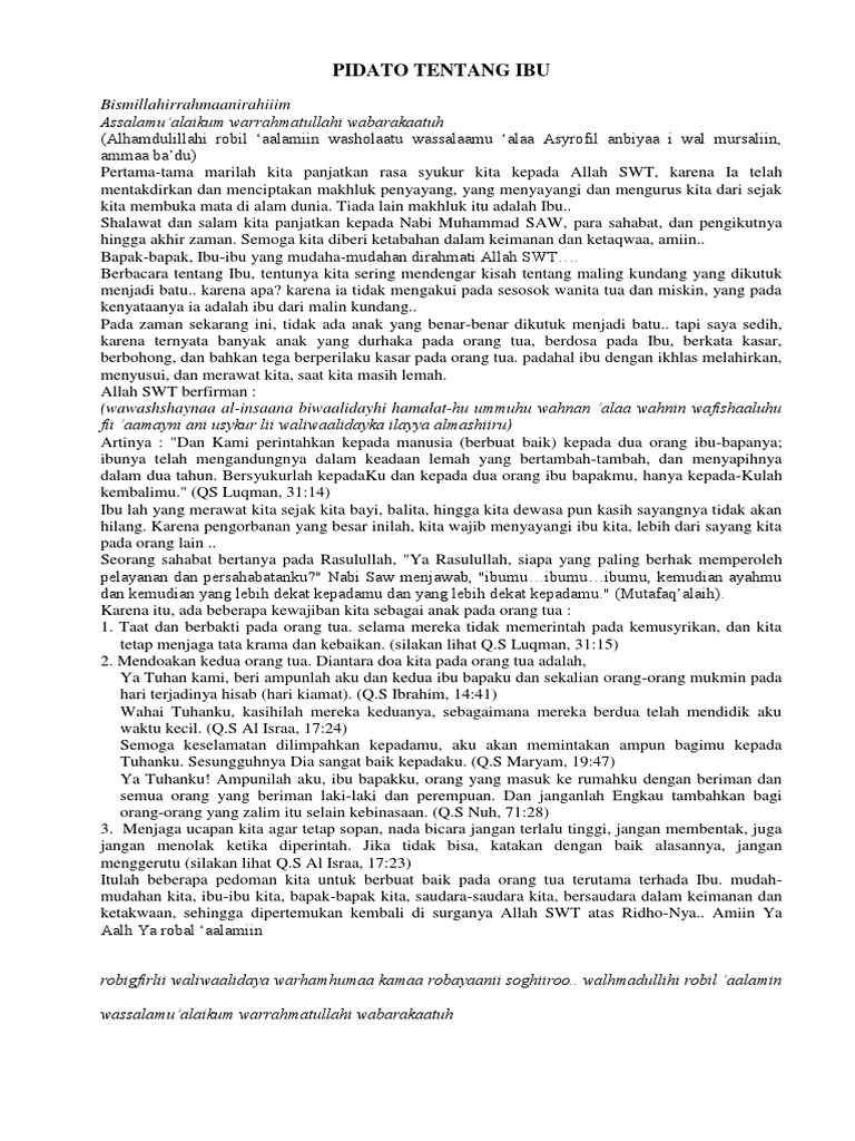 Pidato Tentang Ibu | PDF