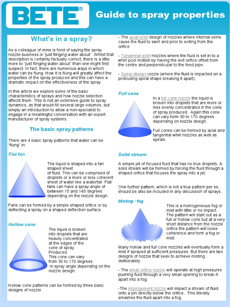 Guide To Spray Properties: What's in A Spray? | PDF | Flow Measurement ...