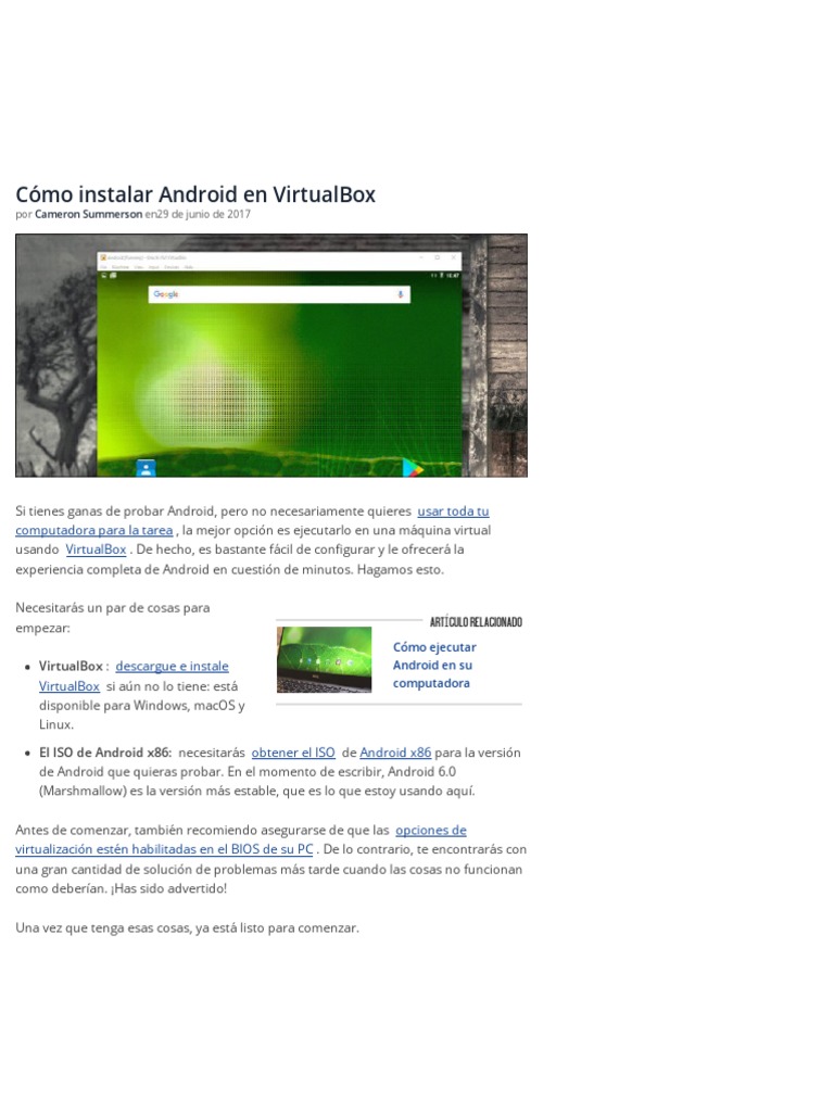 Cómo Instalar Android en VirtualBox | PDF | Android (sistema operativo ...