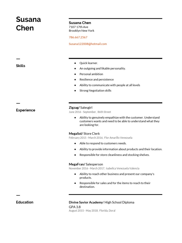 Resume - Sales | PDF