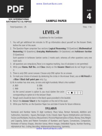 Imo Sample Paper Class-1 | PDF | Reason | Mathematics