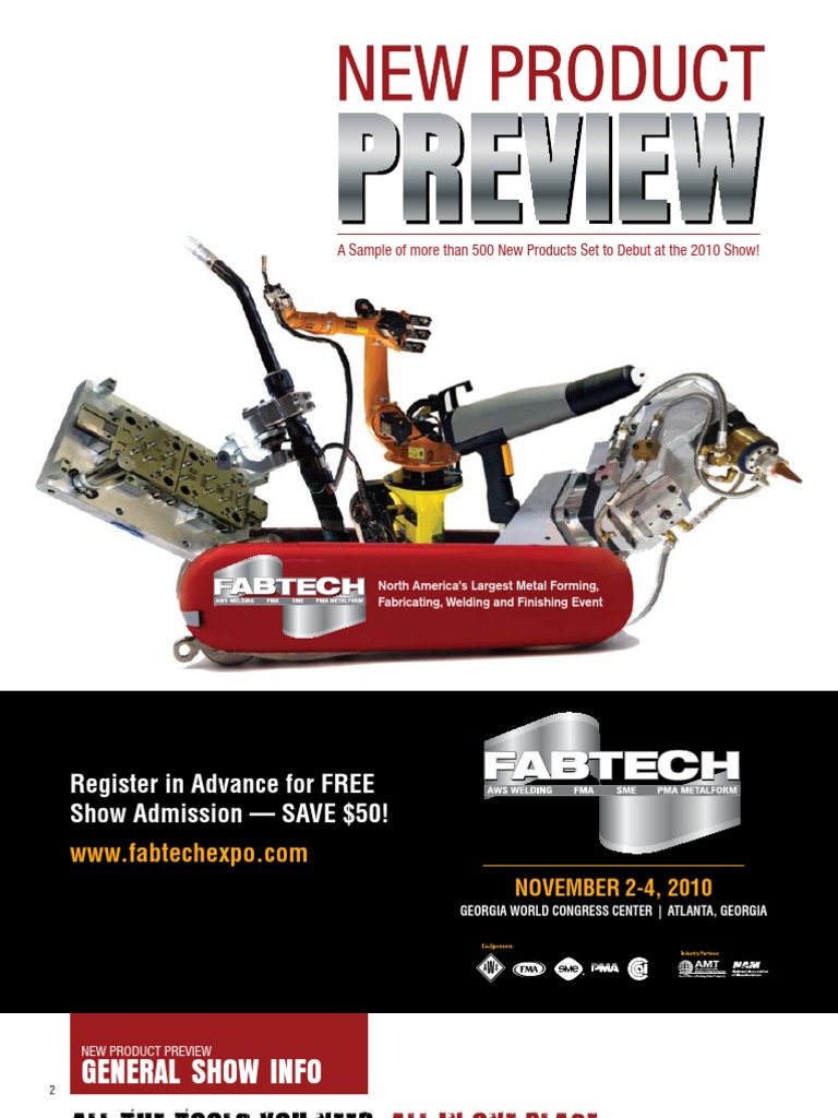 FABTECH 2010 New Product Preview | PDF | Numerical Control | Welding