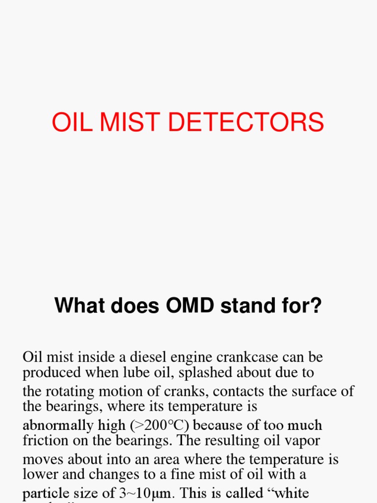 Oil Mist Detectors | PDF | Sensor | Bearing (Mechanical)