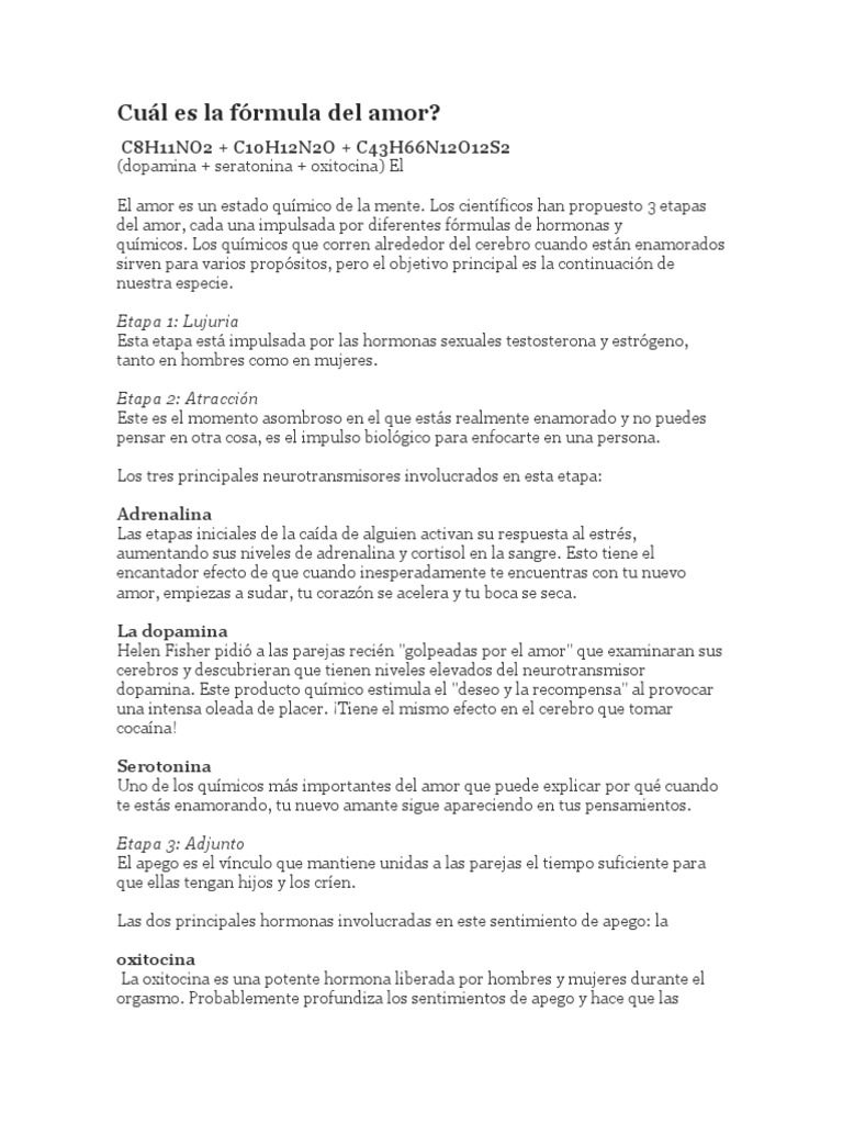 Cuál Es La Fórmula Del Amor | PDF | Amor | Neurociencia