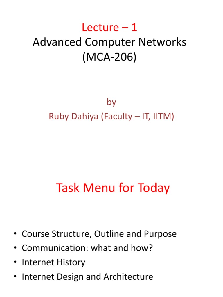 Advanced Computer Networks Overview | PDF | Internet Protocol Suite ...