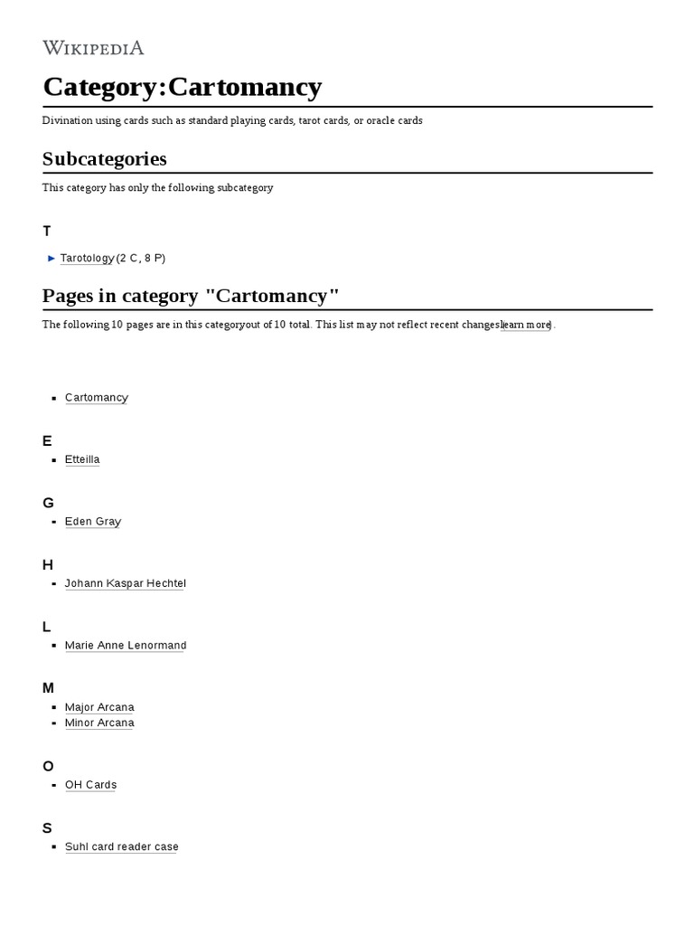Category Cartomancy | PDF