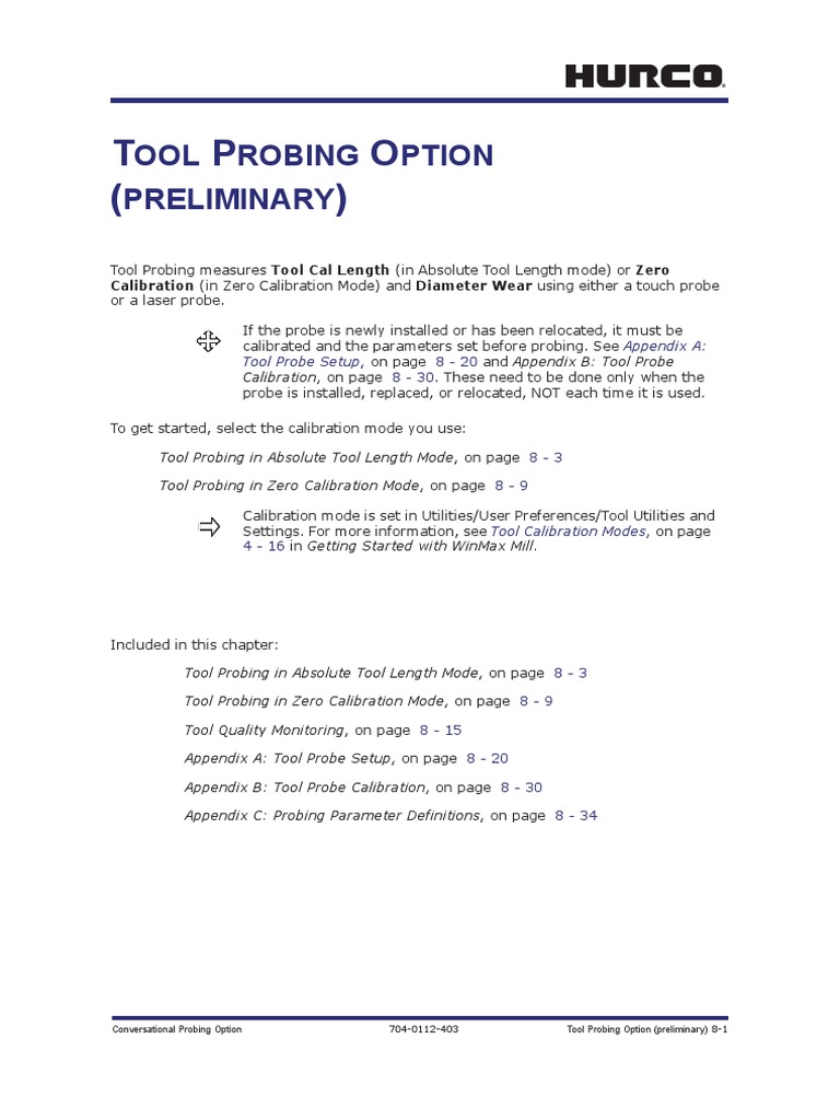 Hurco Probing Manual | PDF | Parameter (Computer Programming) | Calibration