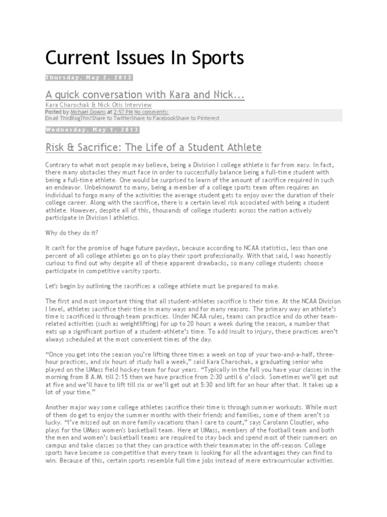 Current Issues in Sports | PDF | Sports | Basketball