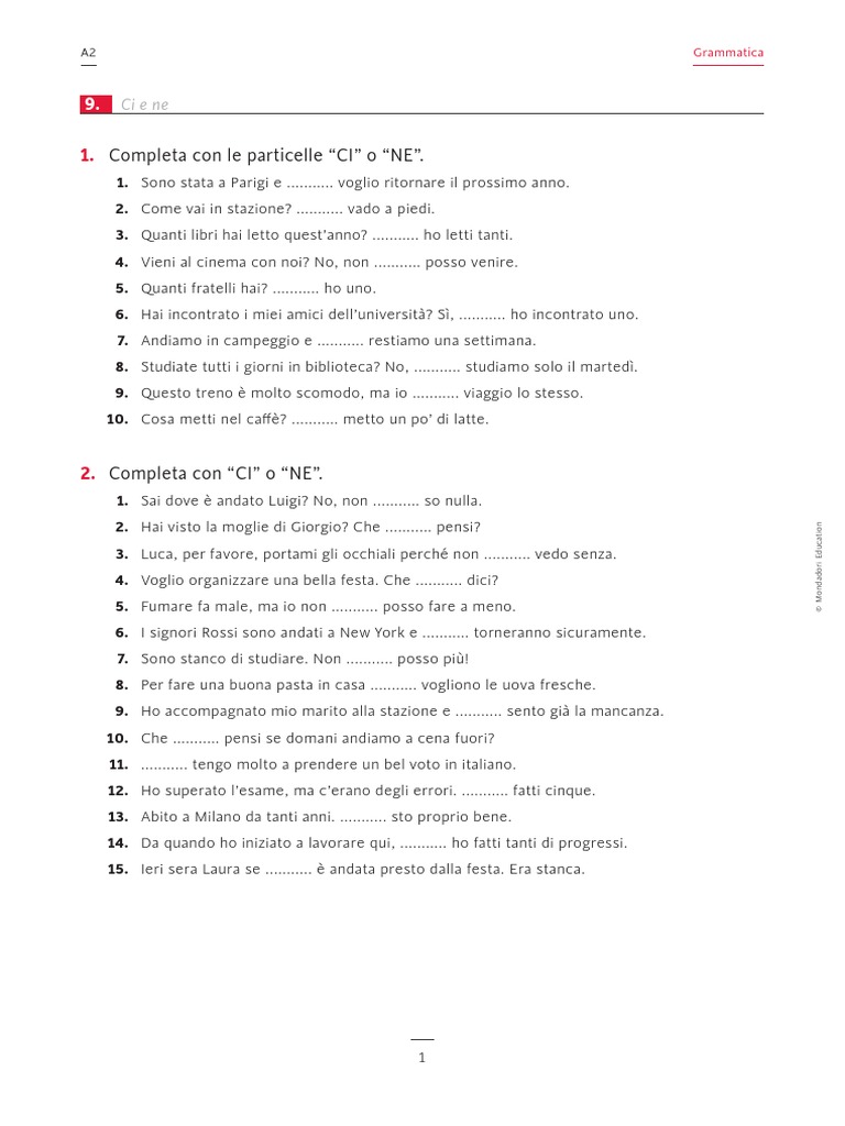 B1_grammatica_ Ci e Ne