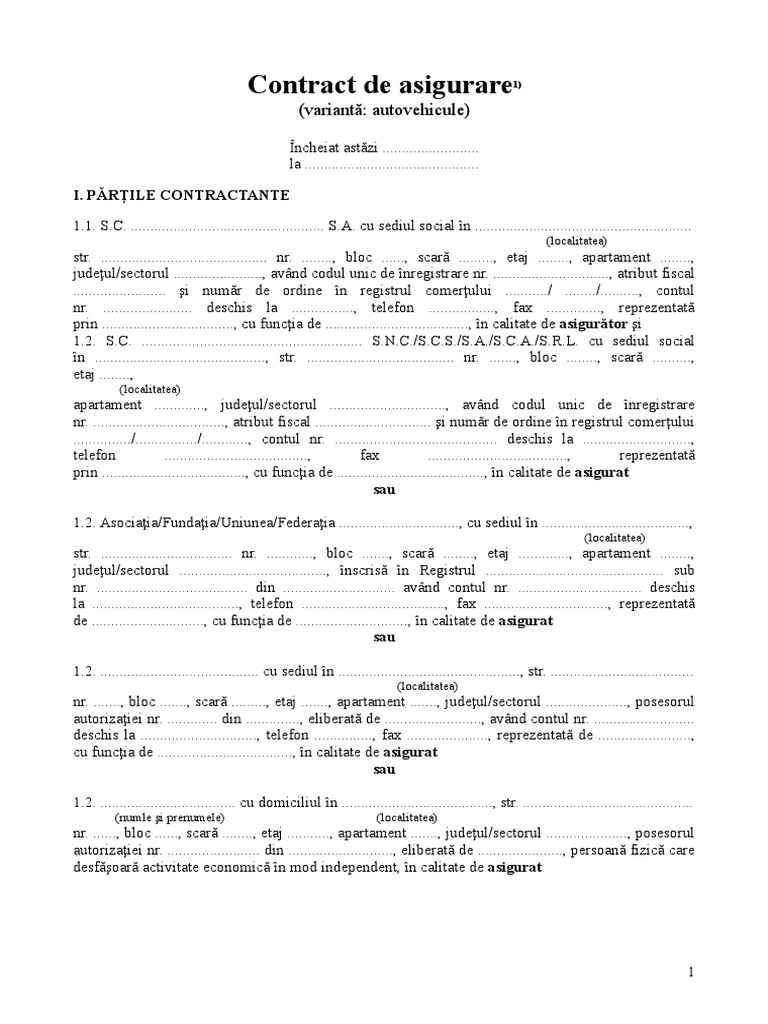 Contract de Asigurare | PDF