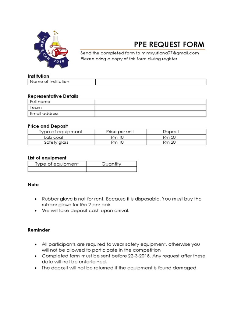 Ppe Request Form | PDF