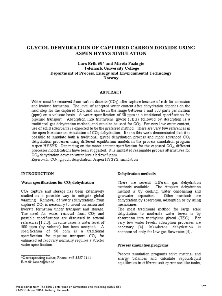 Simulation TEG Unit With Stripping | PDF | Carbon Dioxide | Water