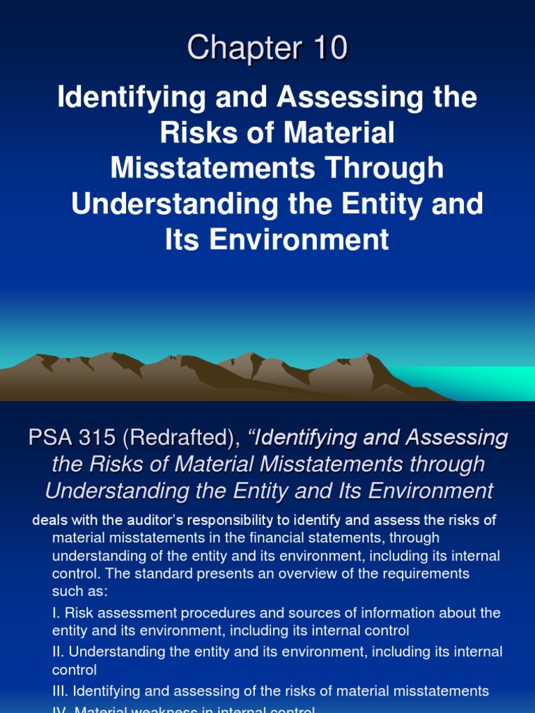 Chapter 10 Identifying and Assessing The Risks of Material ...