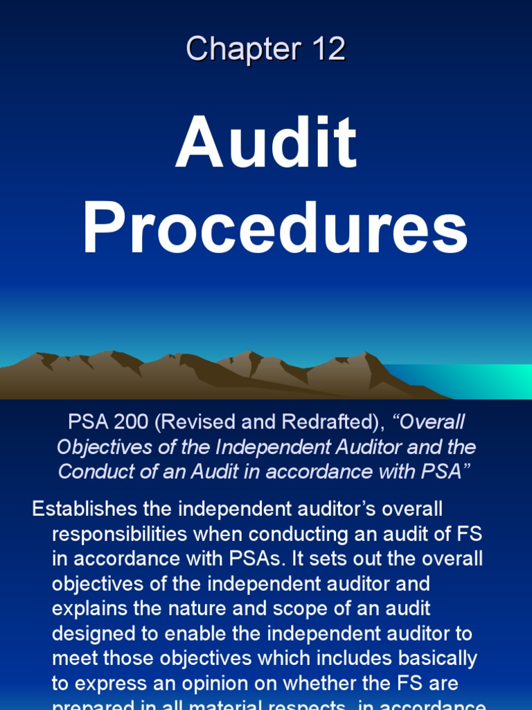 Chapter 12 Audit Procedures | PDF | Audit | Accounting