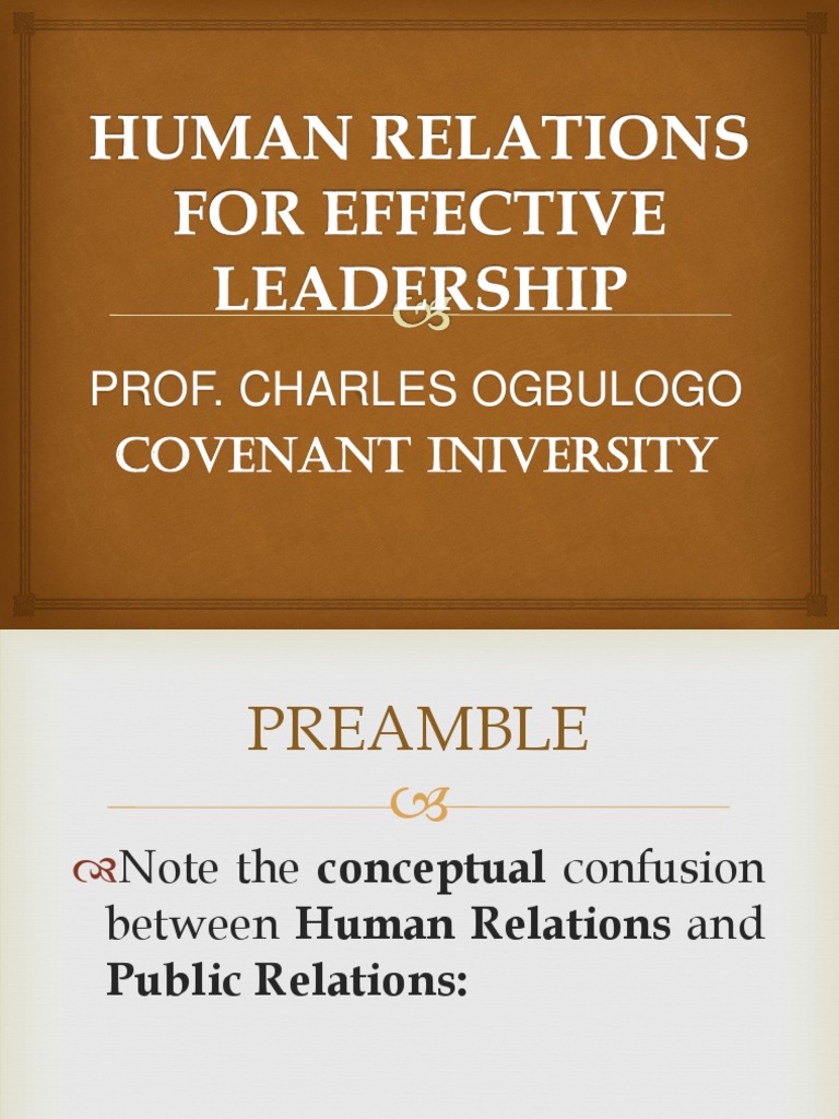 Human Relations For Effective Leadership | PDF | Communication | Leadership
