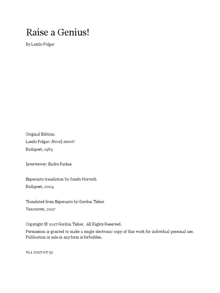 Raising Genius | PDF | Pedagogy | Life