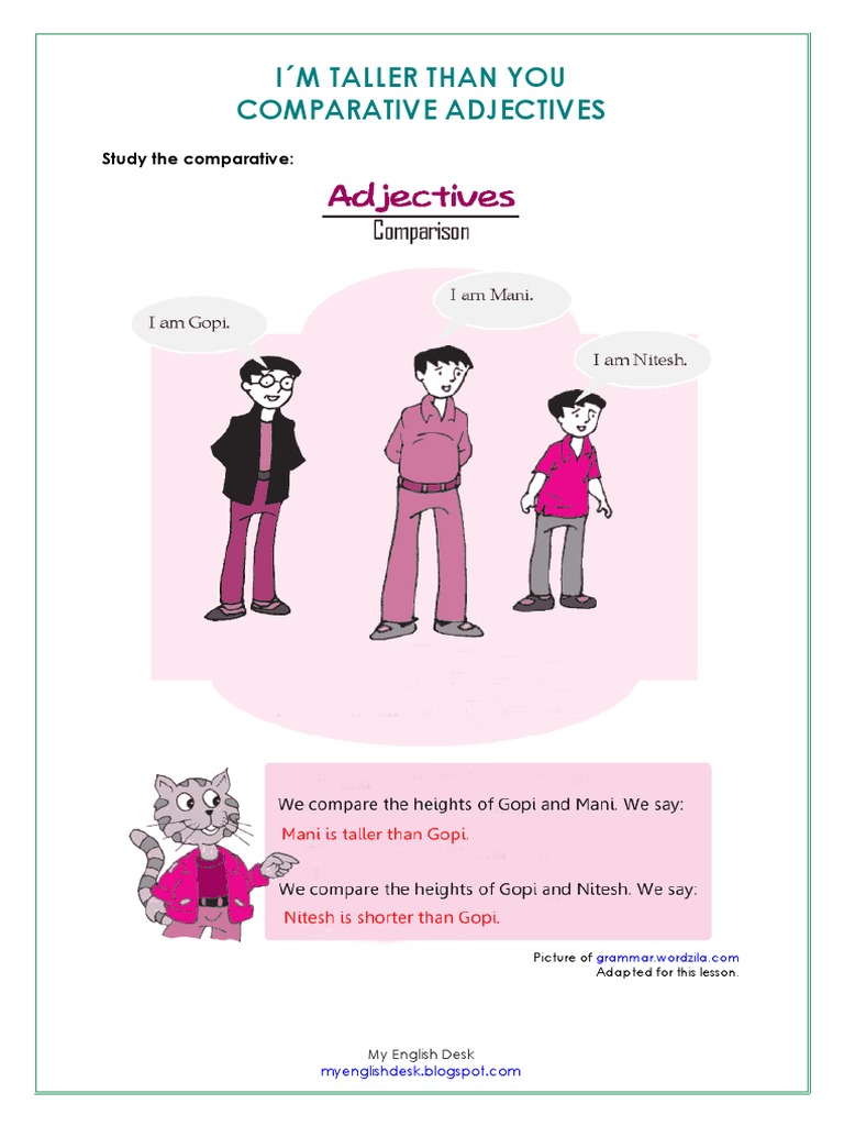 I M Taller Than You - Comparative Adjectives | PDF | Rules | English ...