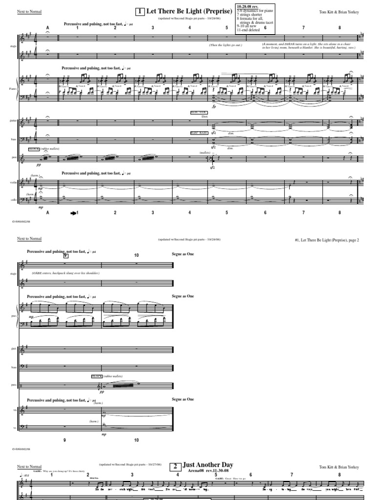 Next to Normal Sheet Music PDF | PDF | Music Production | Sound