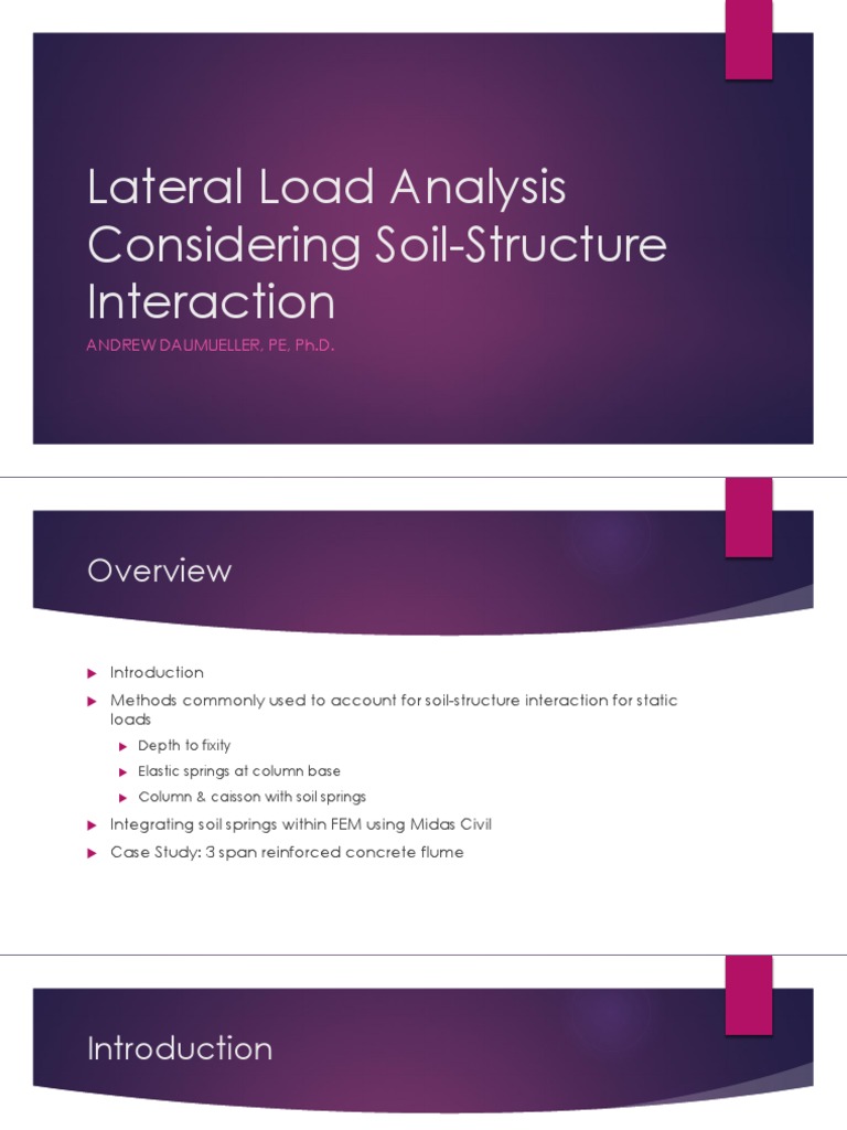 Lateral Load Analysis Considering Soil-Structure Interaction | PDF ...