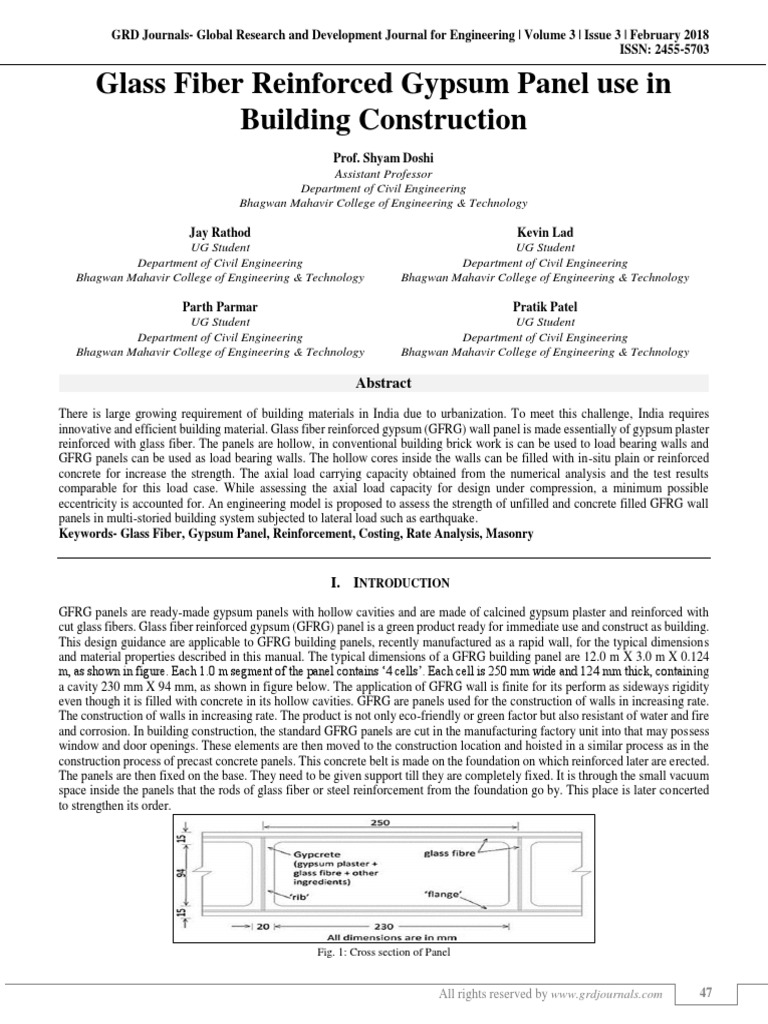 GFRG Panels in Building Construction | PDF | Wall | Building Materials