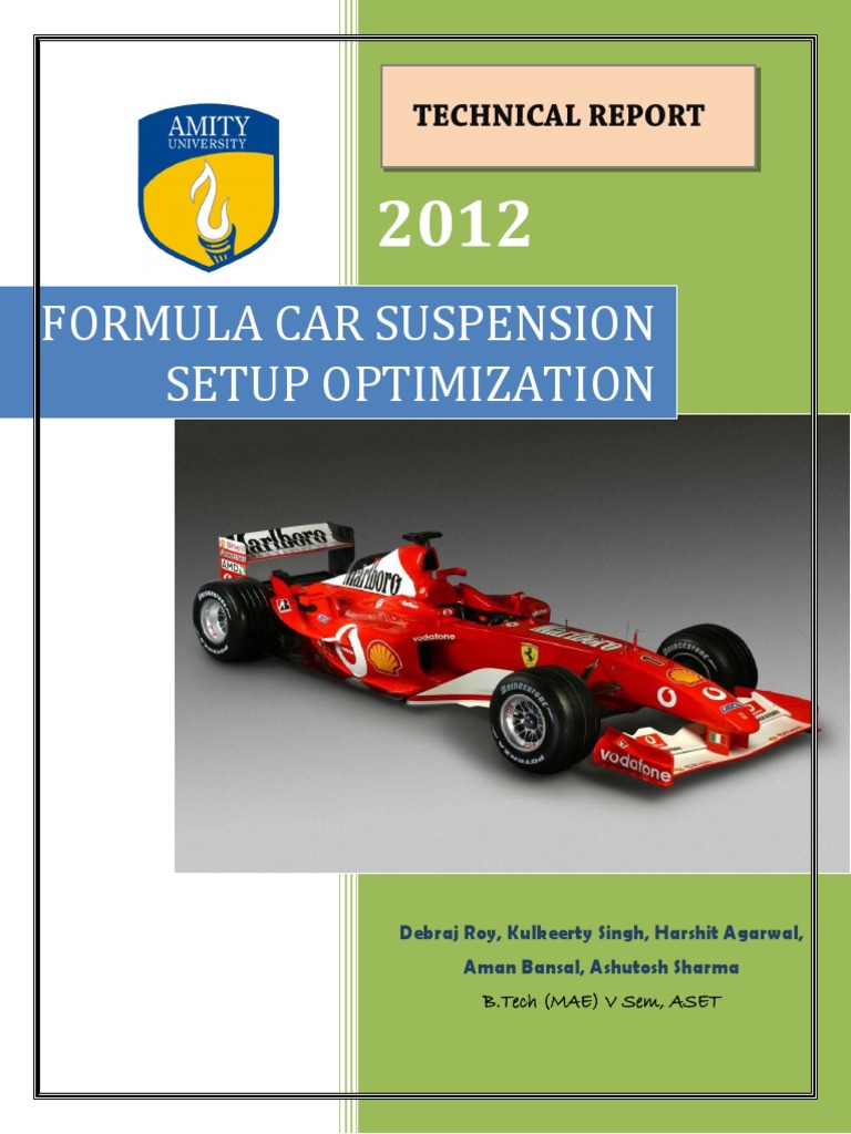 Optimization of Formula Car Double Wishbone Suspension System PDF | PDF ...