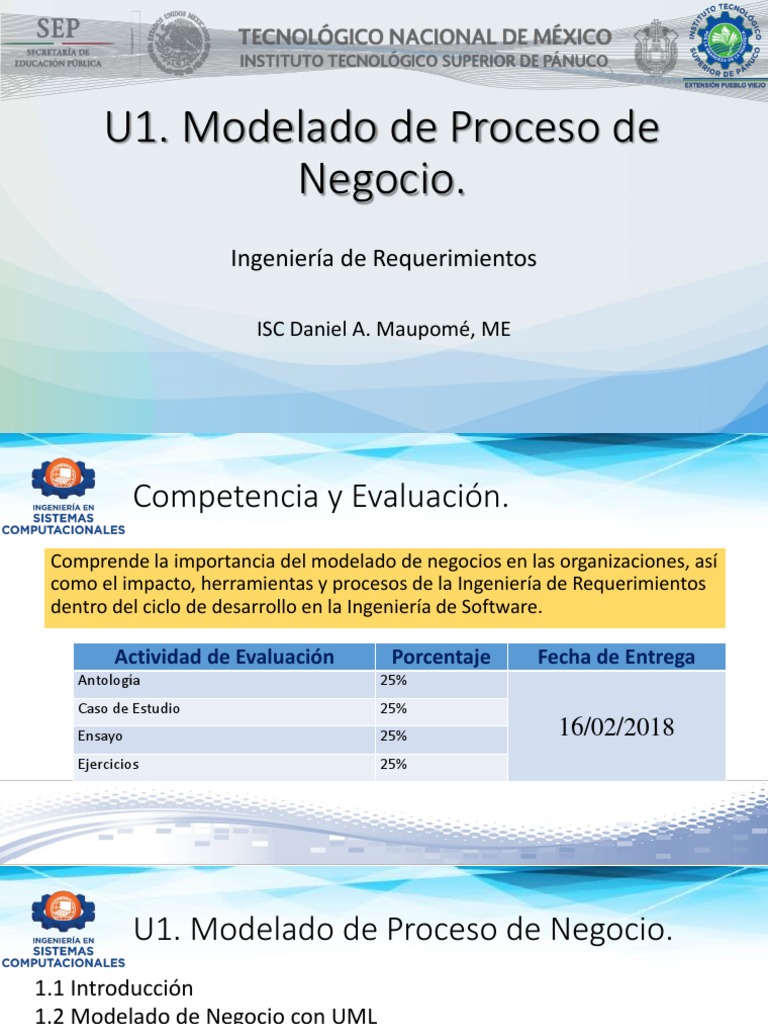 U1 - Modelado de Proceso de Negocios. | PDF | Lenguaje de modelado unificado | Ingeniería de ...