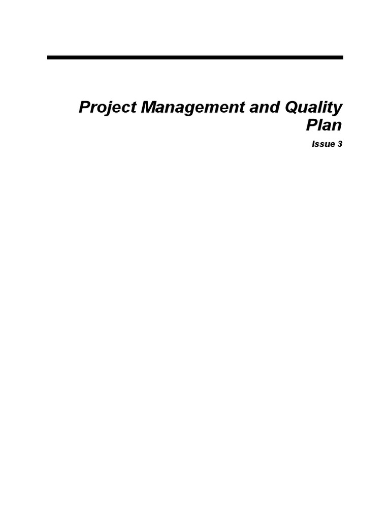 Project Management and Quality Plan | PDF | Project Management ...