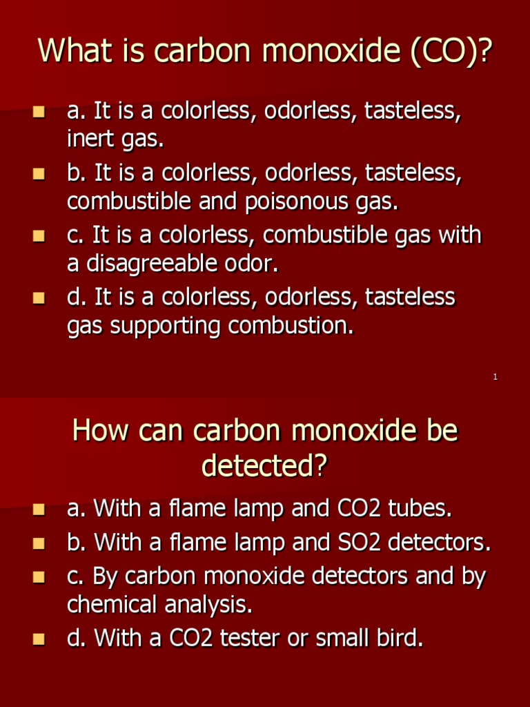 What Is Carbon Monoxide (CO) ? | PDF | Combustion | Carbon Monoxide
