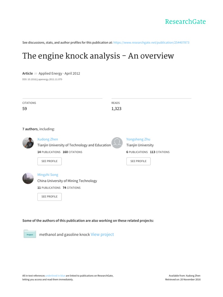 The Engine Knock Analysis | PDF | Internal Combustion Engine | Combustion