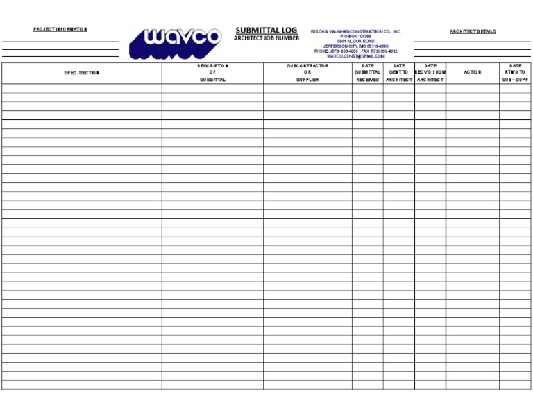 Submittal Log | PDF