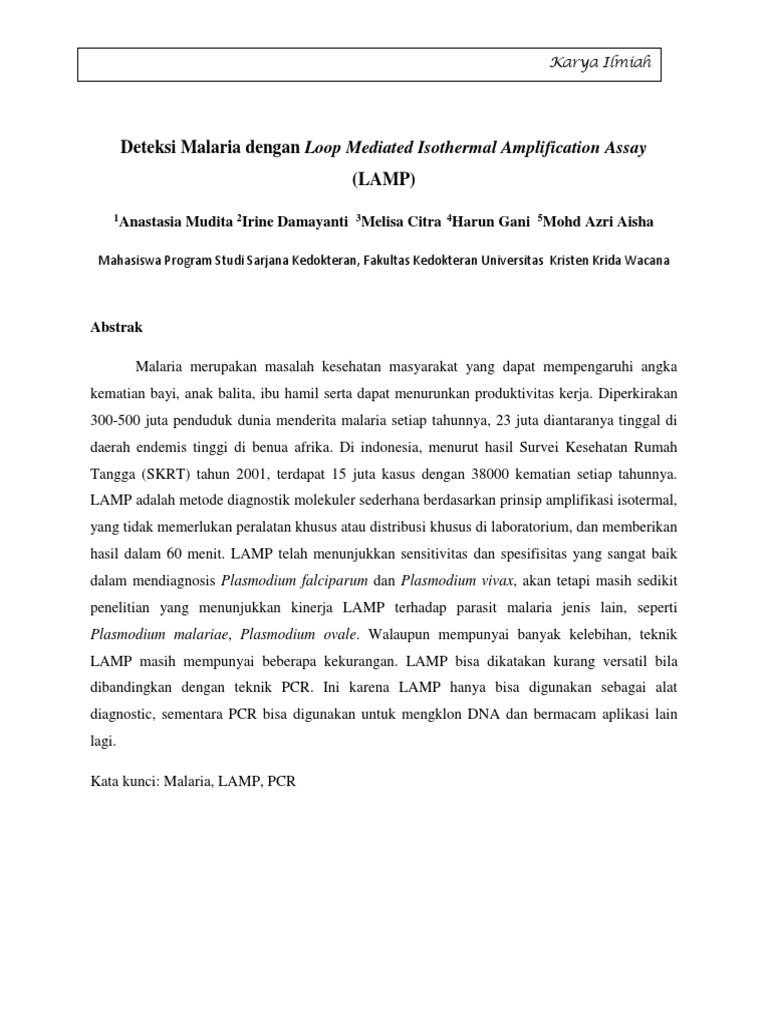 Deteksi Malaria Efisien dengan LAMP | PDF