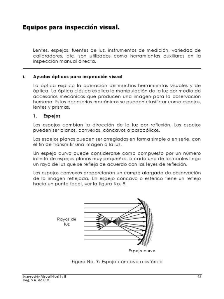 Equipos para Inspeccion Visual | PDF | Espejo | Encendiendo
