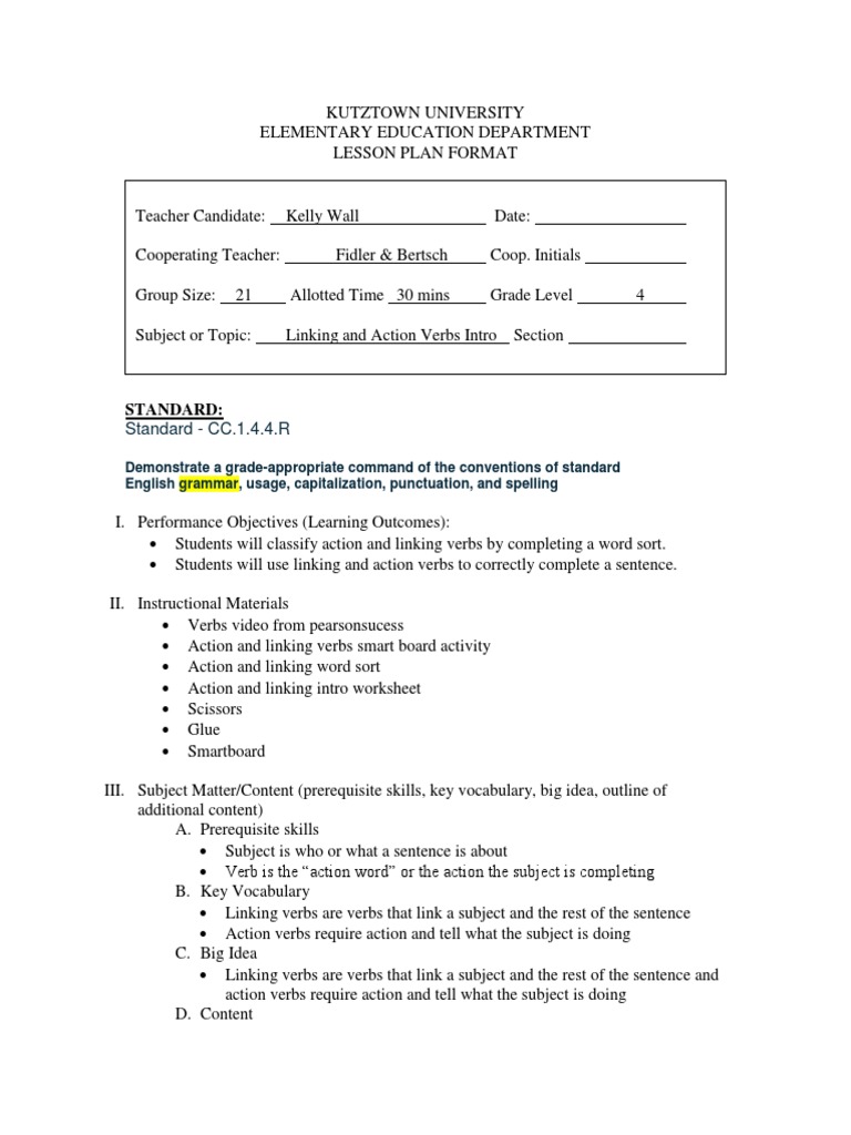 Linking and Action Verbs Intro | PDF | Subject (Grammar) | Verb