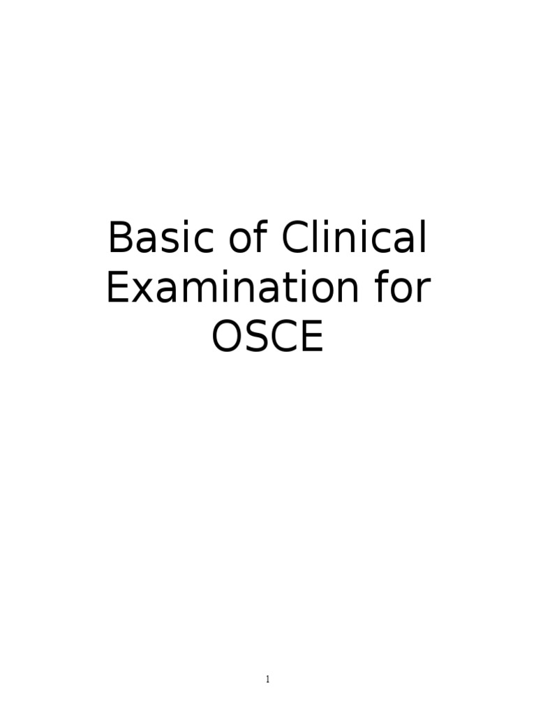 Basic of Clinical Examination For OSCE | PDF | Pulse | Diseases And ...