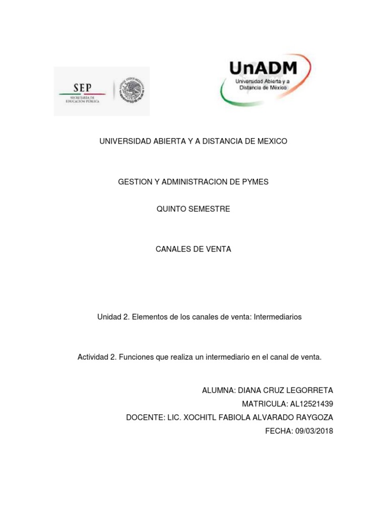 Gcav U2 A2 Dicl | PDF | Distribución (comercial) | Marketing