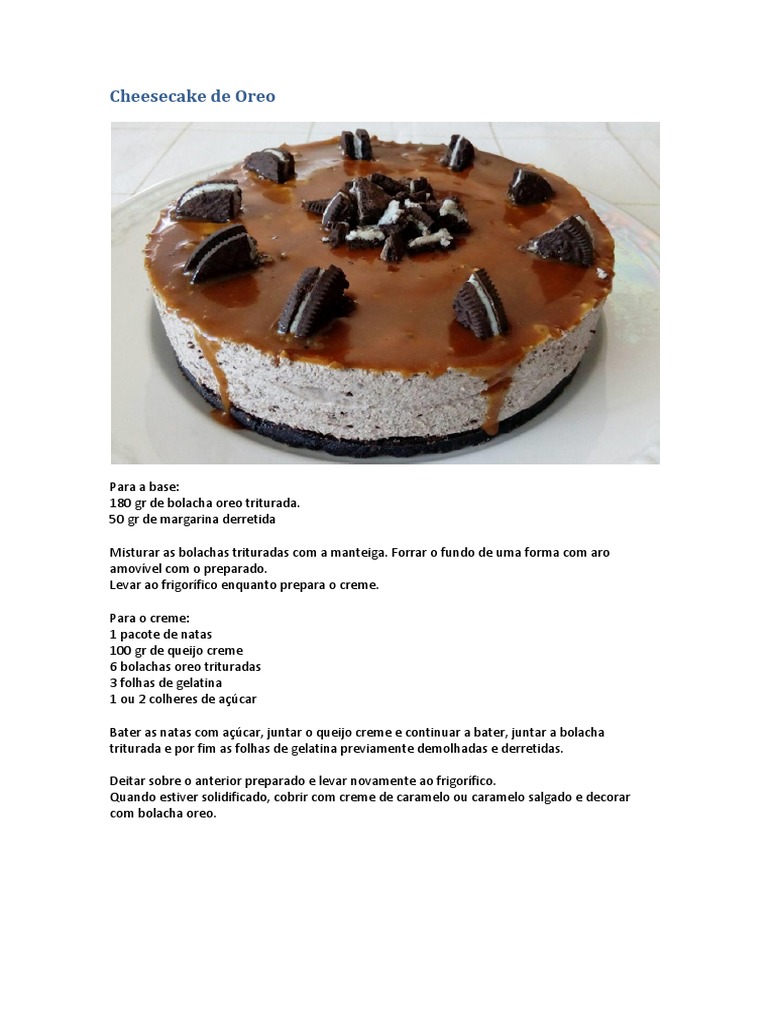 Cheesecake de Oreo | PDF