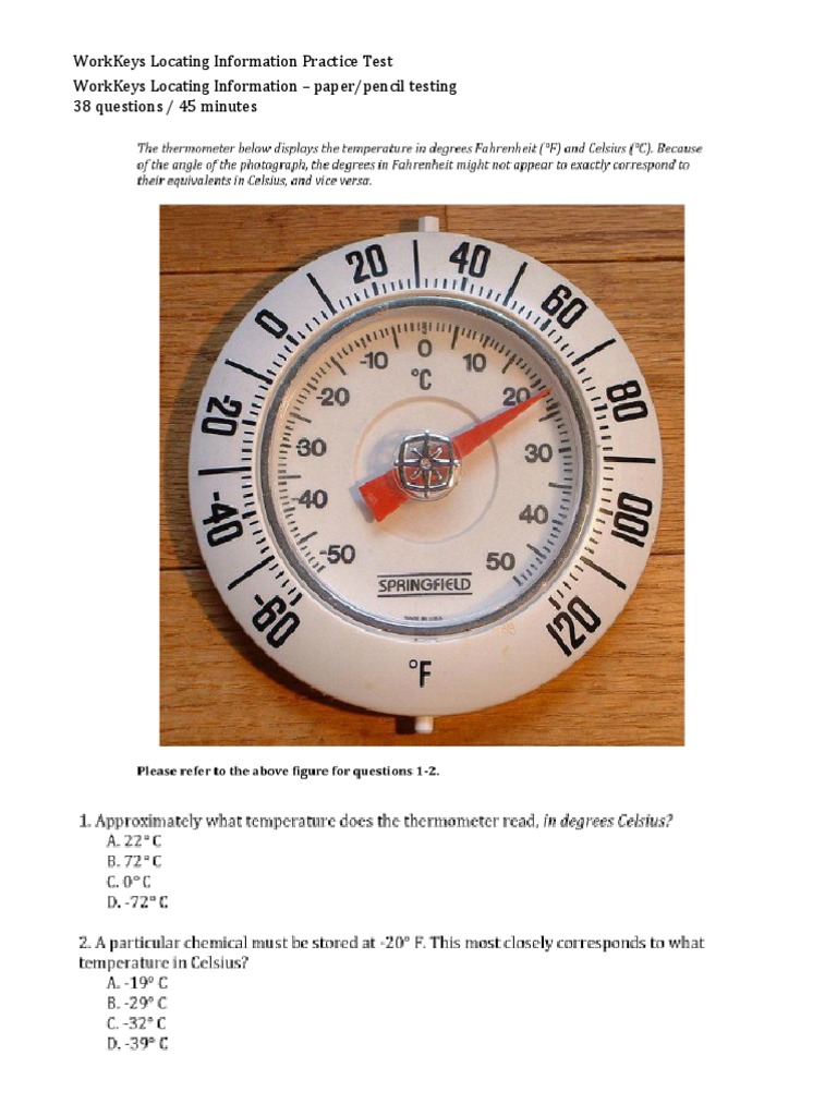 2A WorkKeys Locating Information Practice Test | PDF | Tests ...